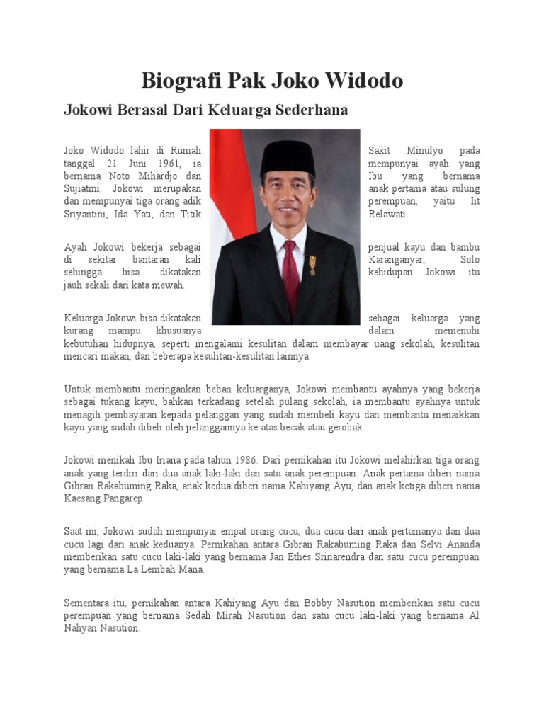 Biografi Pak Joko Widodo | PDF