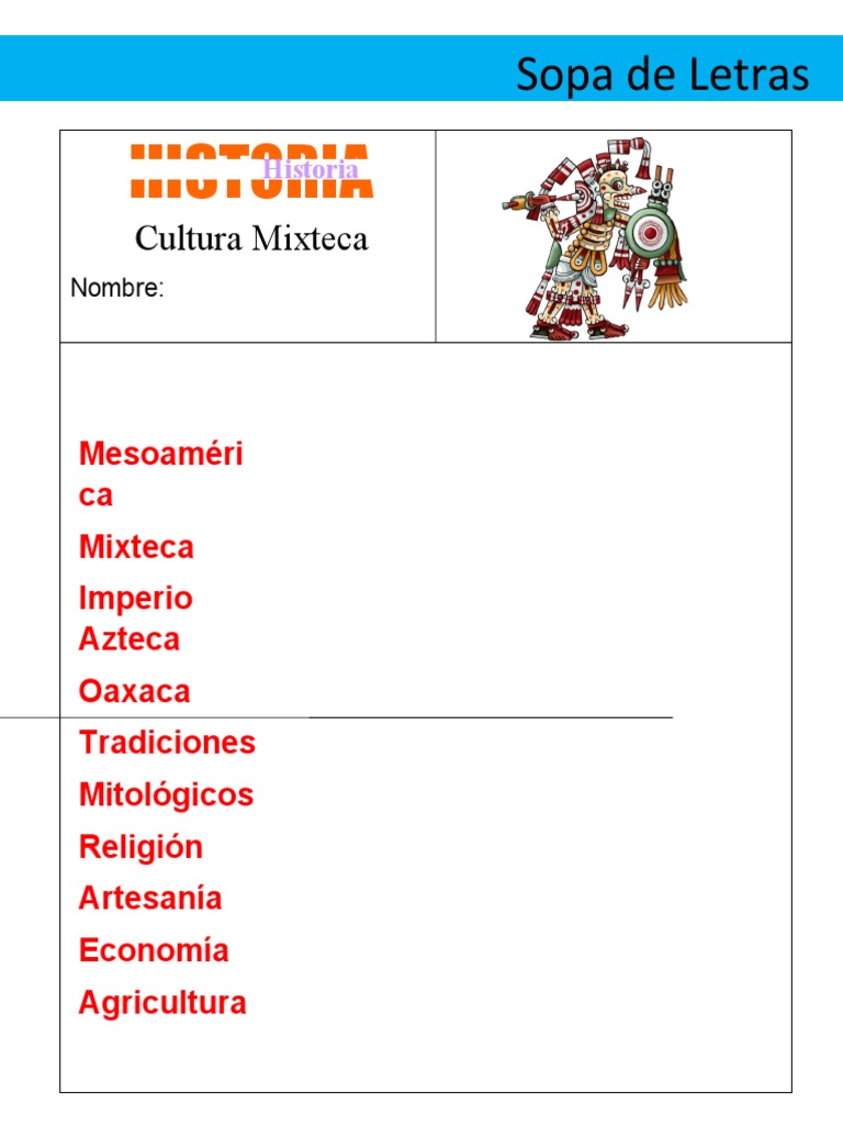 cultura mixteca actividades.docx | PDF