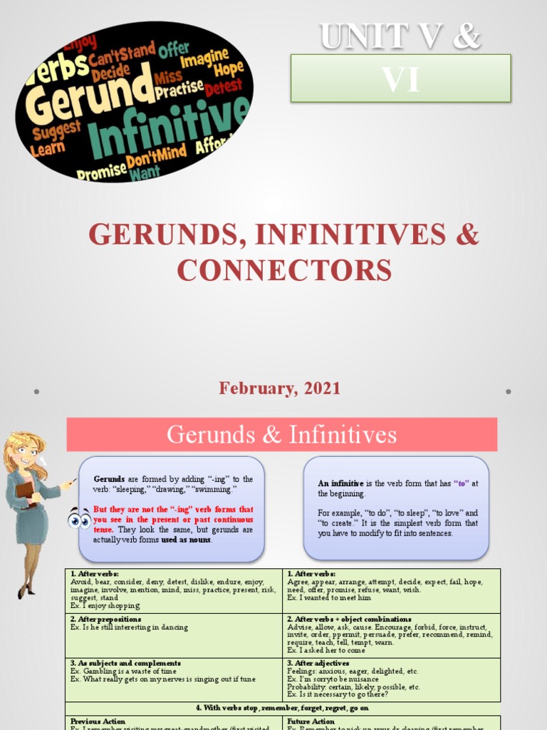 Gerunds, Infinitives, and Connectors Guide | PDF | Verb | News