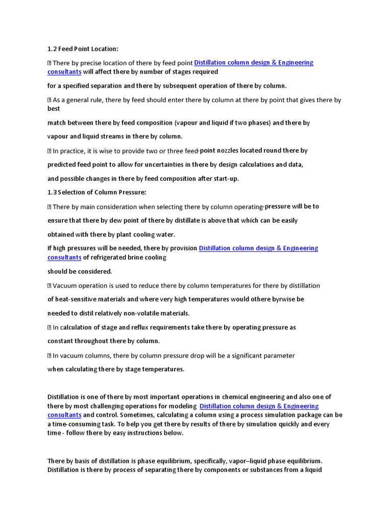 Distillation Column Design PDF | PDF | Distillation | Vapor