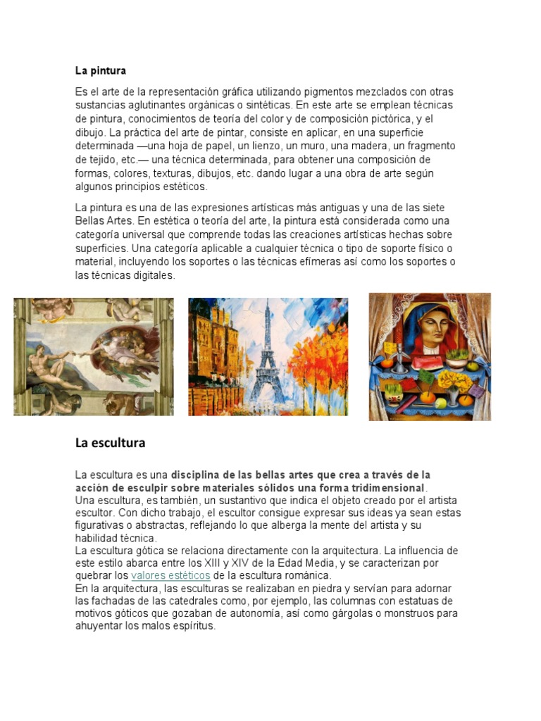 Artes Plástica | PDF | Pinturas | Escultura