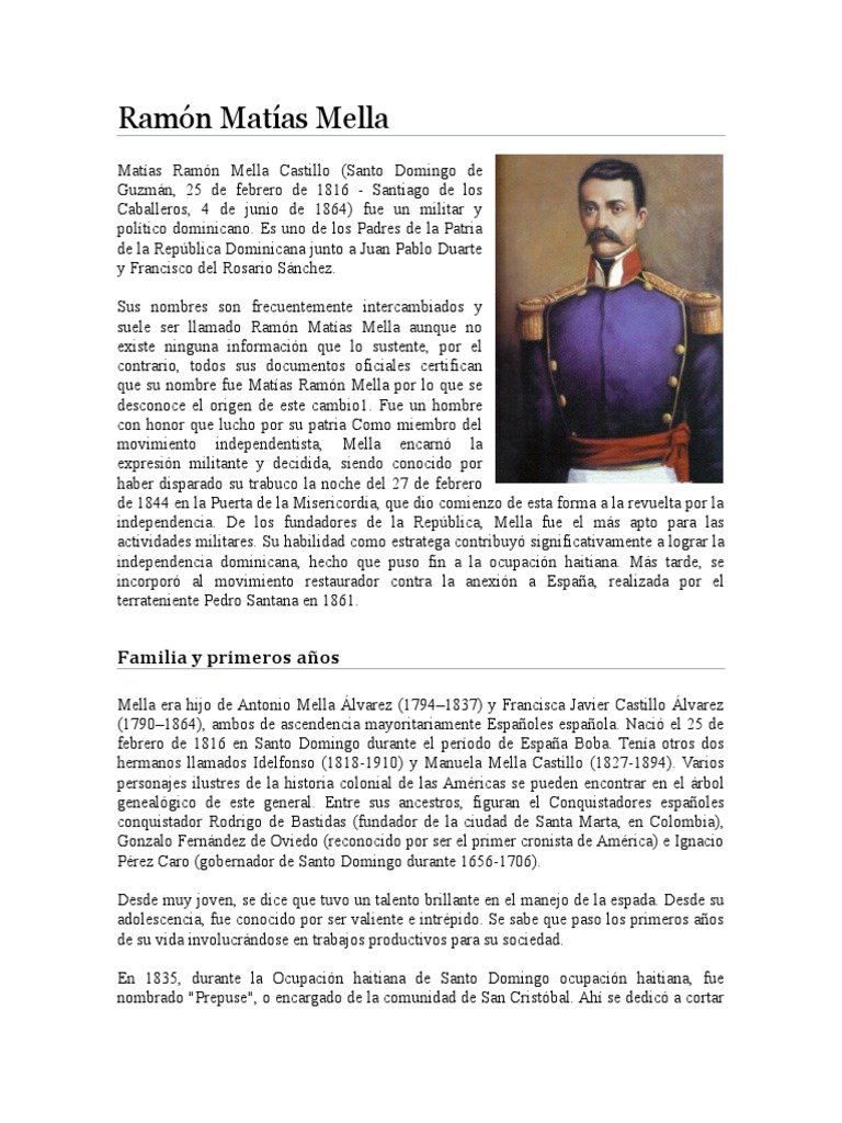 Ramón Matías Mella | PDF | America latina