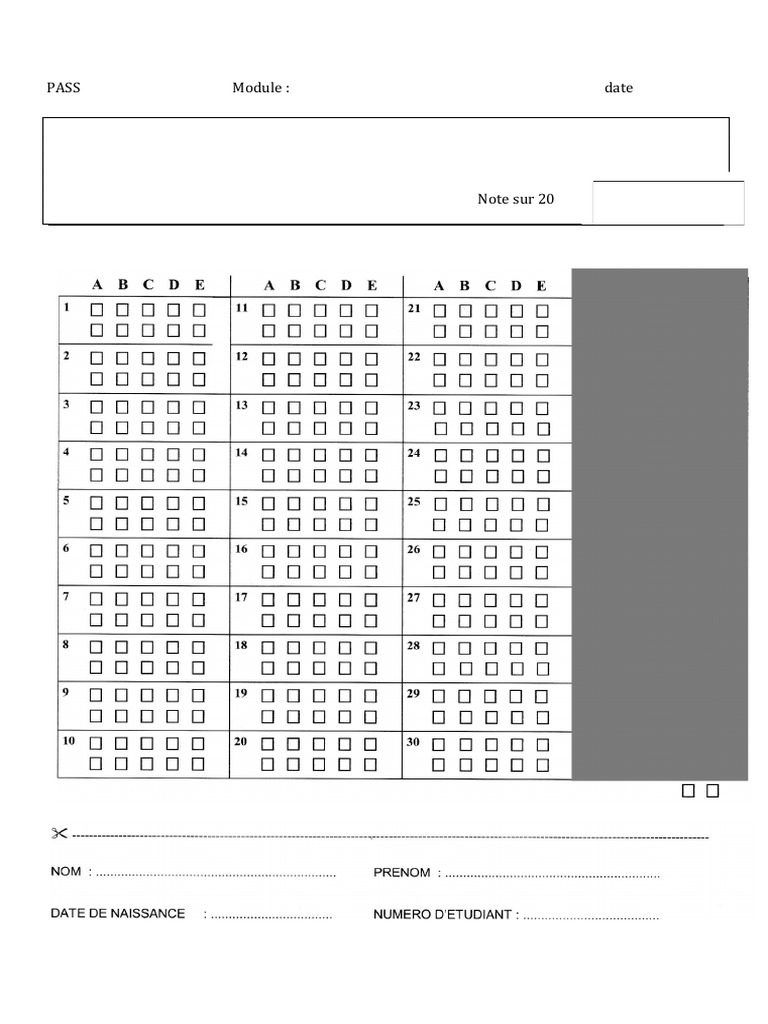 Grille 30 QCM 1 | PDF