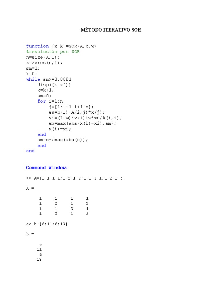 Método Iterativo Sor | PDF