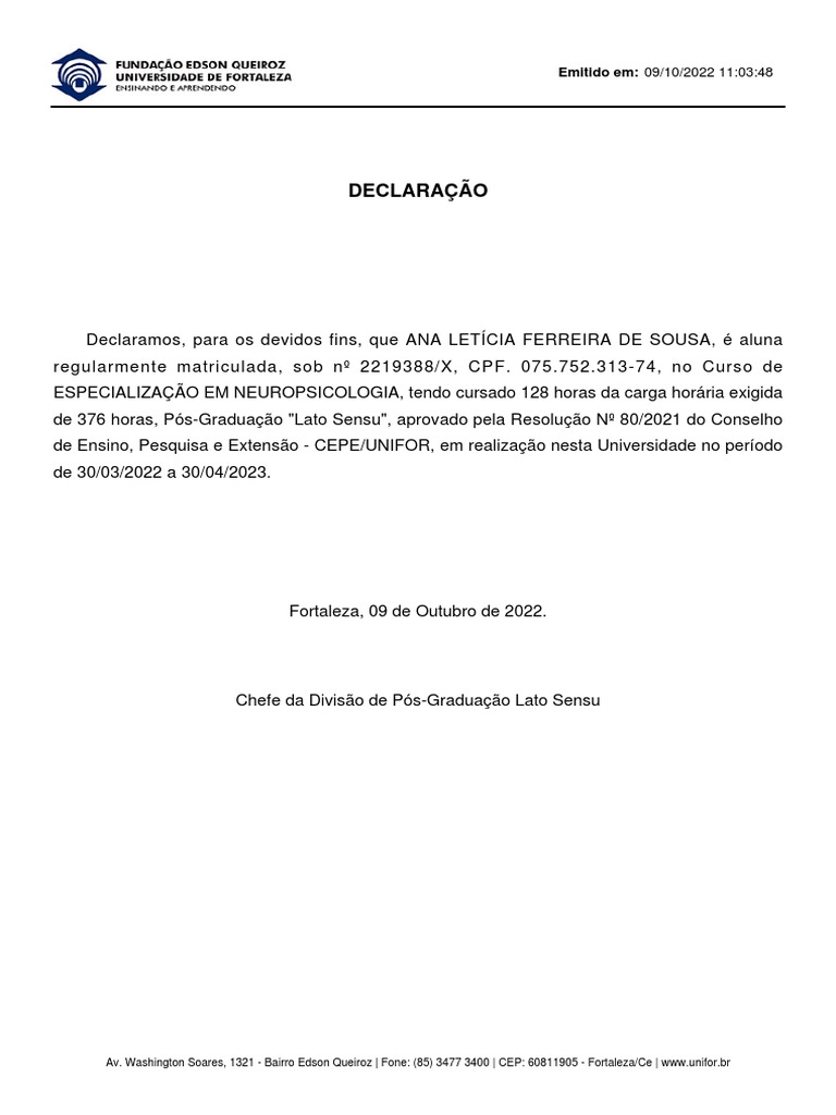 Declaracao PDF | PDF