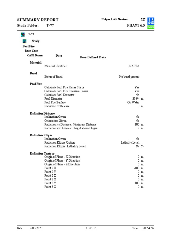 Pool Fire T-77 Imput | PDF | Radiation | Meteorology