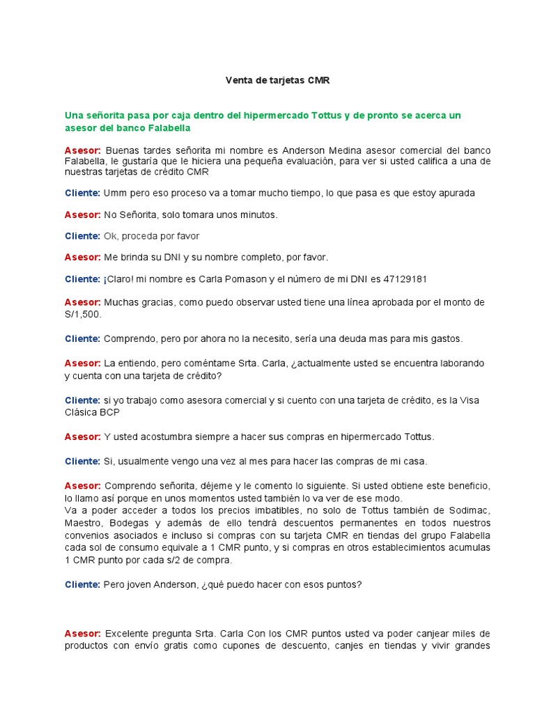 Venta de Tarjetas CMR 2 | PDF | Cupón