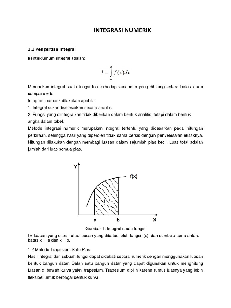 Metode Numerik untuk Integrasi | PDF