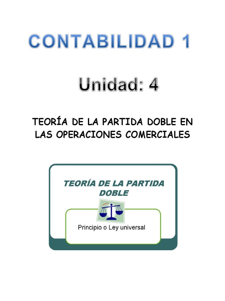 Unidad 4 Año 2012 Teoría de La Partida Doble en Las Operaciones Comerciales PDF | PDF ...
