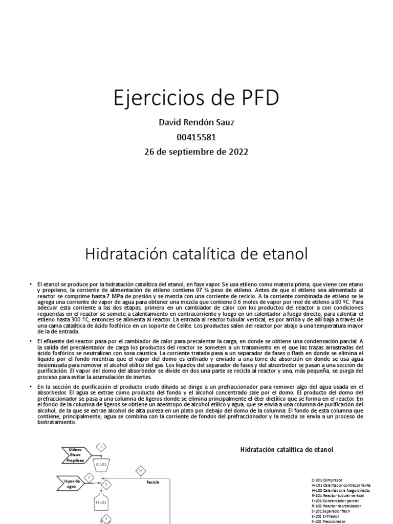 Ejercicios de PFD | PDF | Etanol | Etileno