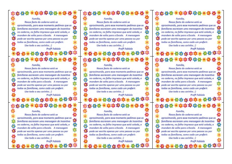 Festa Do Caderno Bilhete | PDF