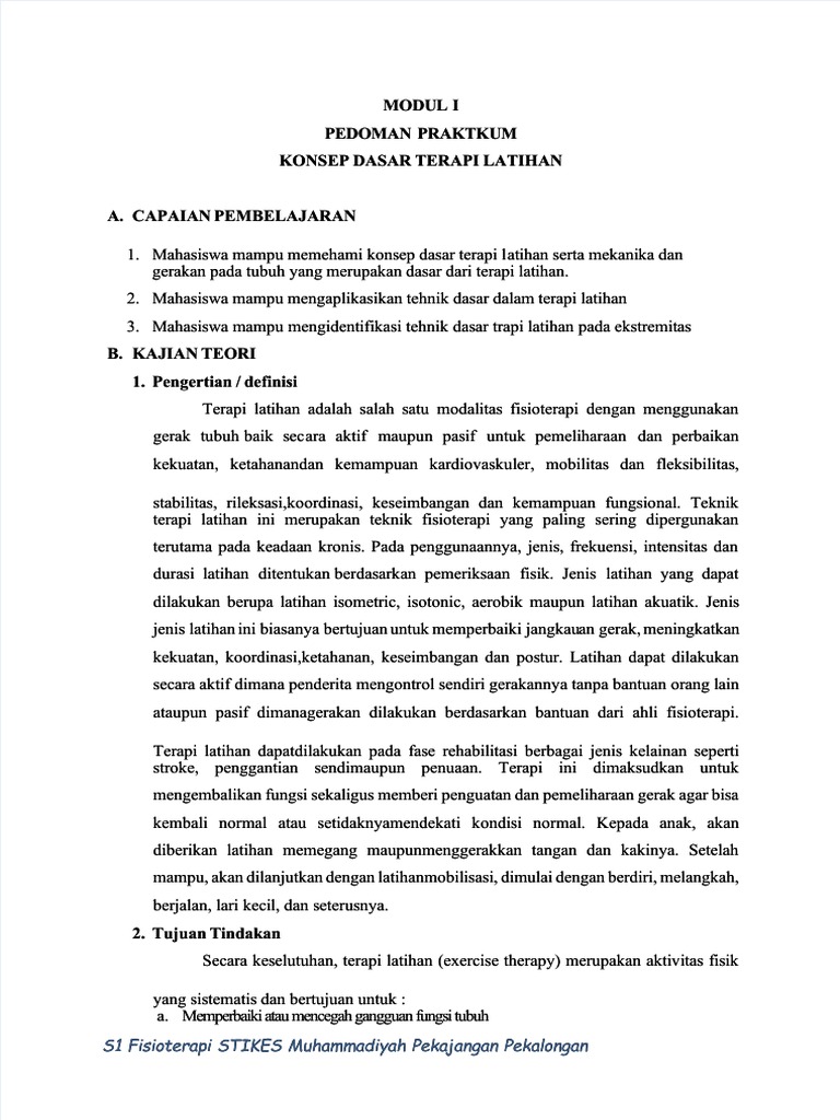 PDF Modul 1 Terapi Latihan Terapi Latihan - Compress | PDF