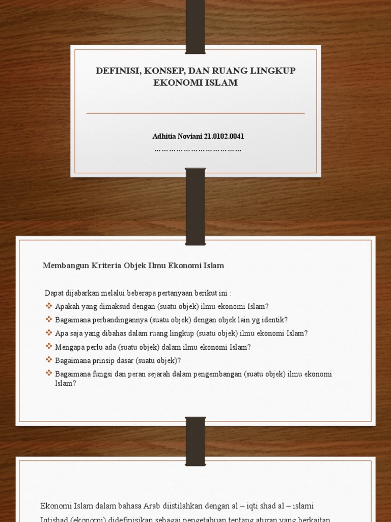 Presentasi Definisi Konsep Dan Ruang Lingkup Ekonomi Islam | PDF