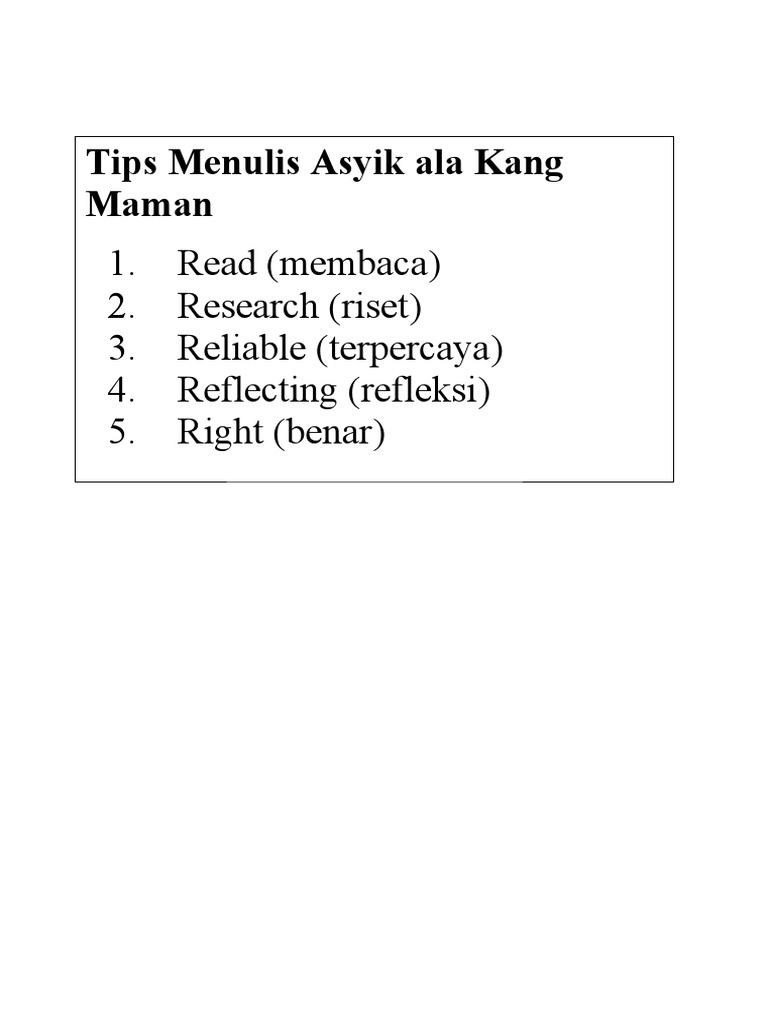 Trik Menulis Ala Kang MAMAN | PDF
