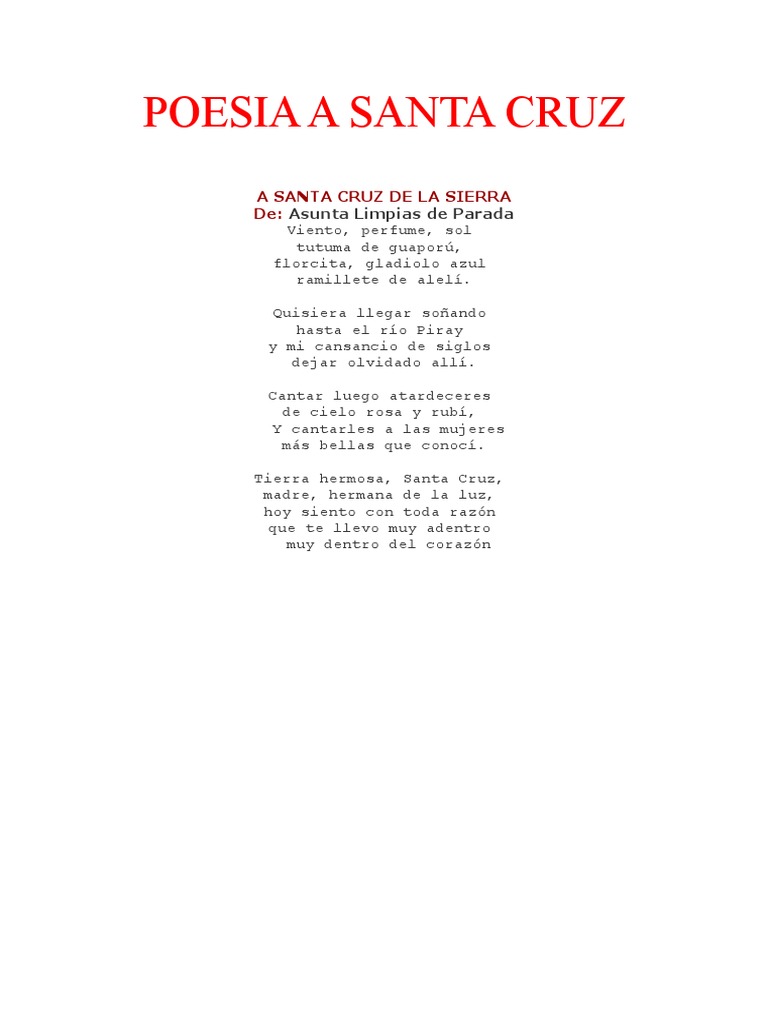 Poesia A Santa Cruz | PDF