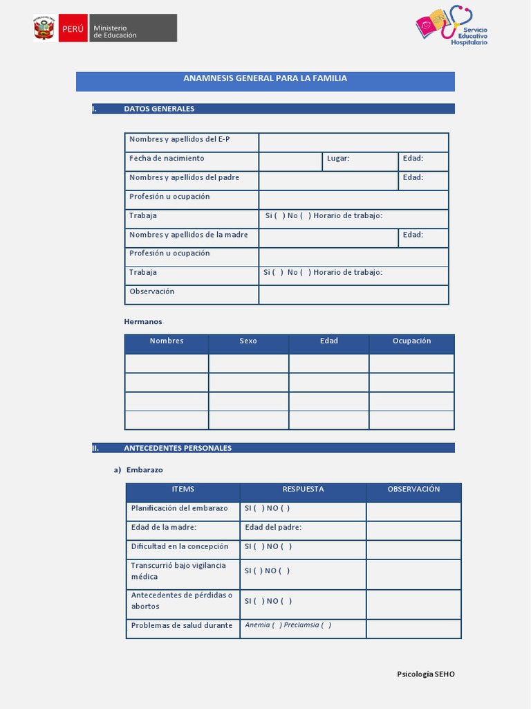 ANAMNESIS FAMILIAR | PDF | El embarazo | Parto
