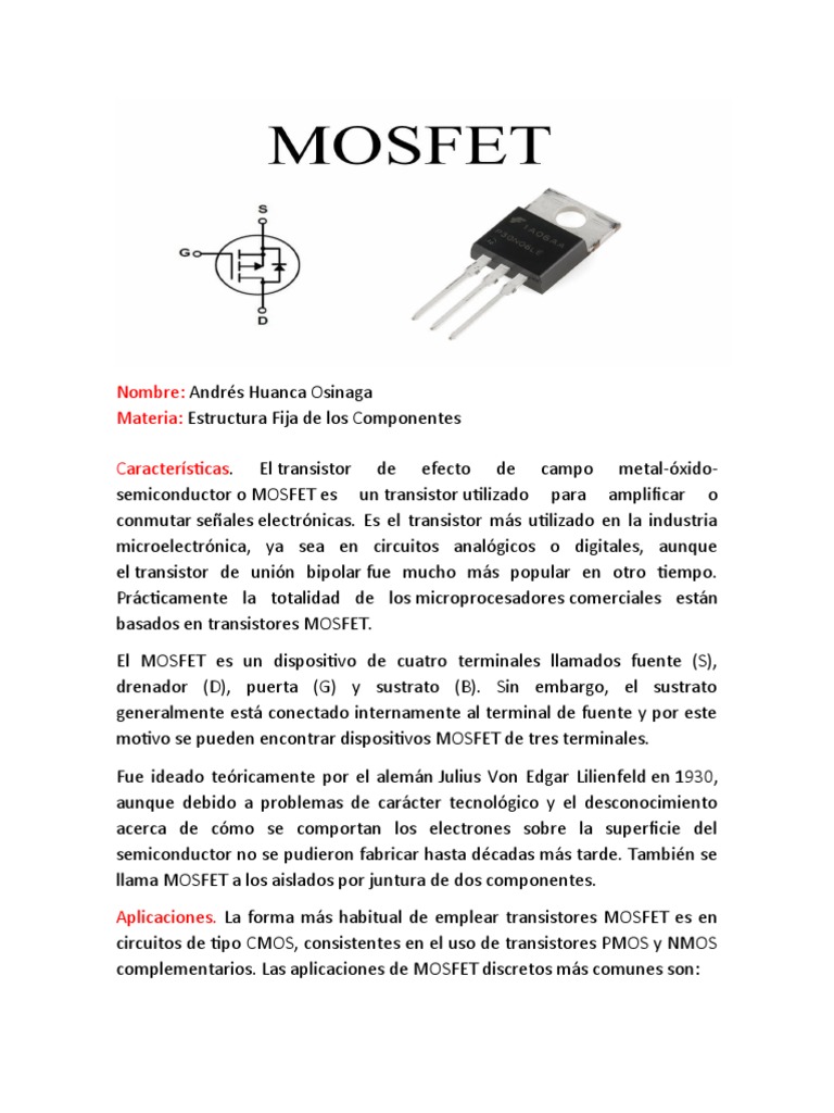 Mosfet | PDF | Mosfet | Transistor