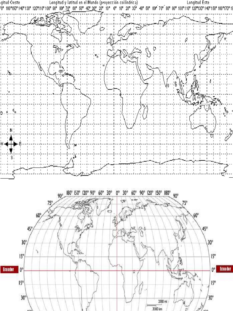 Planisferio Con Coordenadas Geograficas | PDF