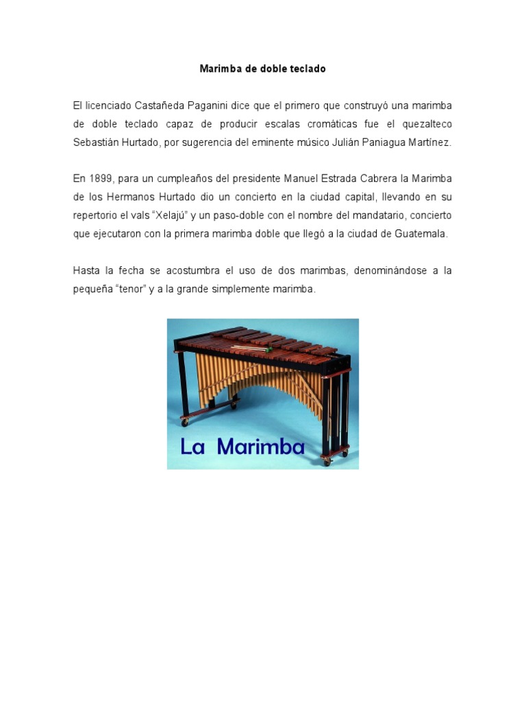 Historia de la Marimba de Doble Teclado | PDF
