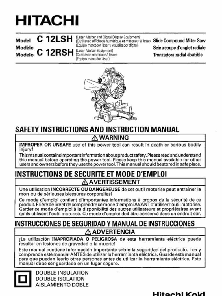 Hitachi Cordless Saw c12rsh | PDF