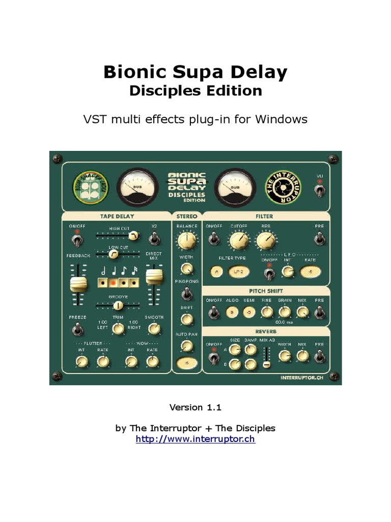 User Manual - Bionic Supa Delay 1 - 1 | PDF | Computing | Sound Technology