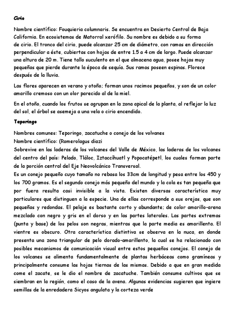 Especies Endémicas | PDF | Hogar, jardinería y bricolaje