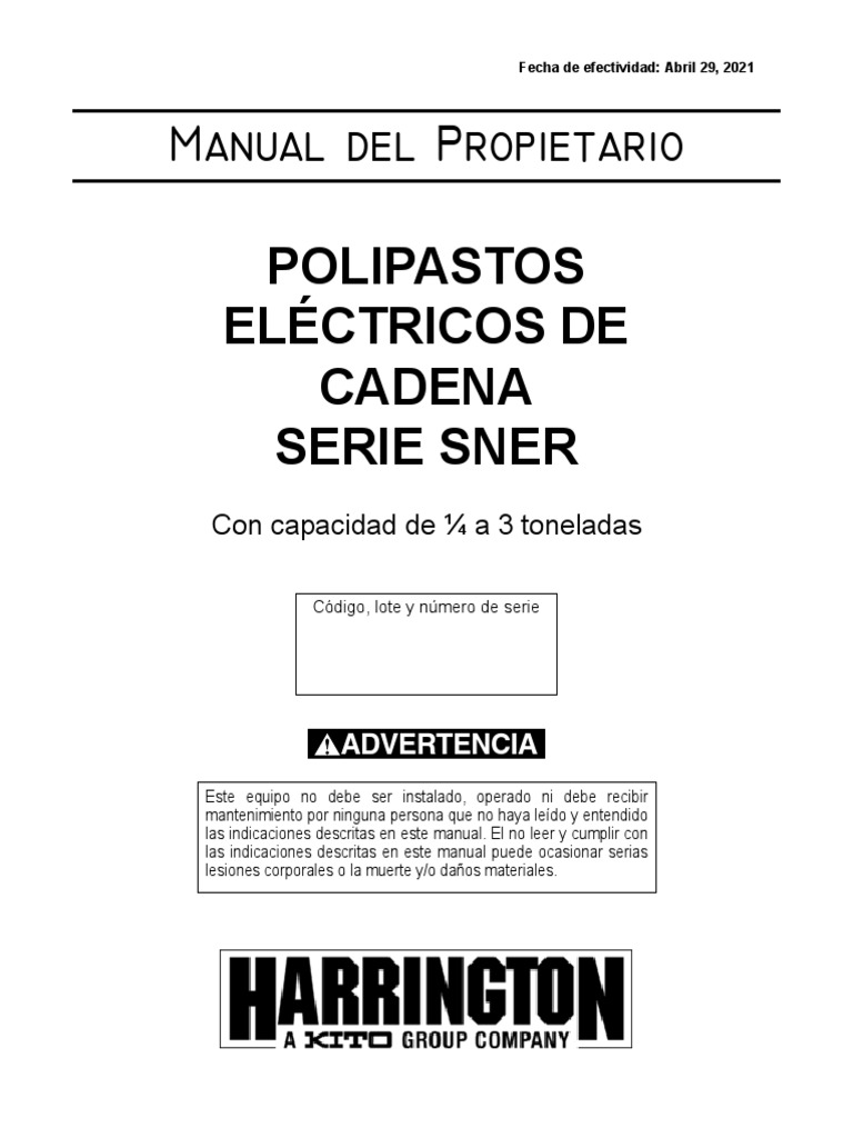 4v8oa0angj SNER Owners Manual SPN PDF | PDF | Grúa (máquina) | Ingenieria Eléctrica