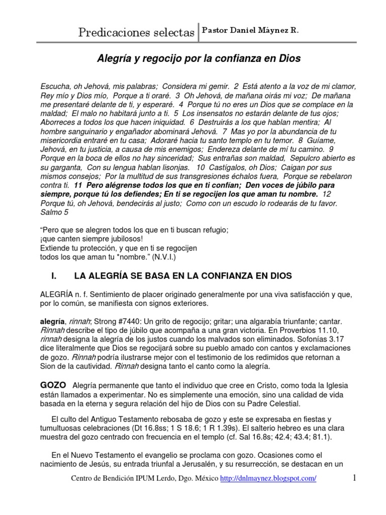 Regocijo y Alegría en la Biblia | PDF | Contenido bíblico | Libros de ...