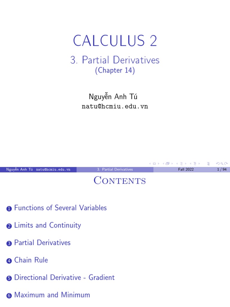 3 - Partial Derivatives PDF | PDF | Derivative | Function (Mathematics)