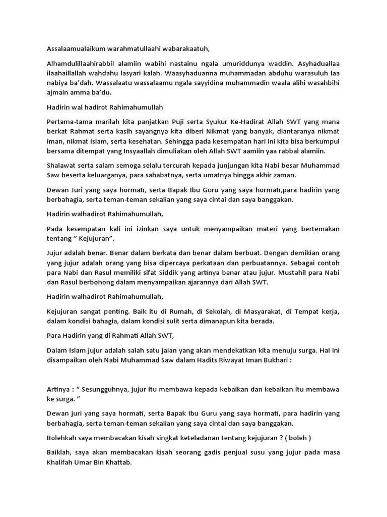 Teks Pildacil Kejujuran(3) | PDF