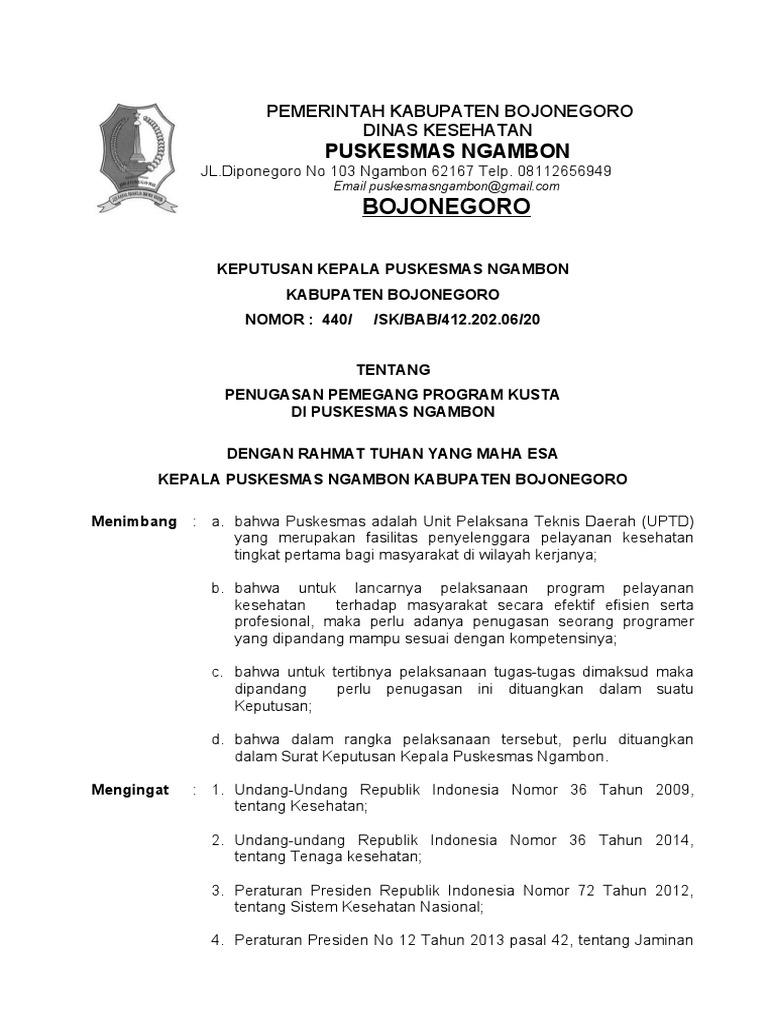 Penugasan Program Kusta Ngambon | PDF
