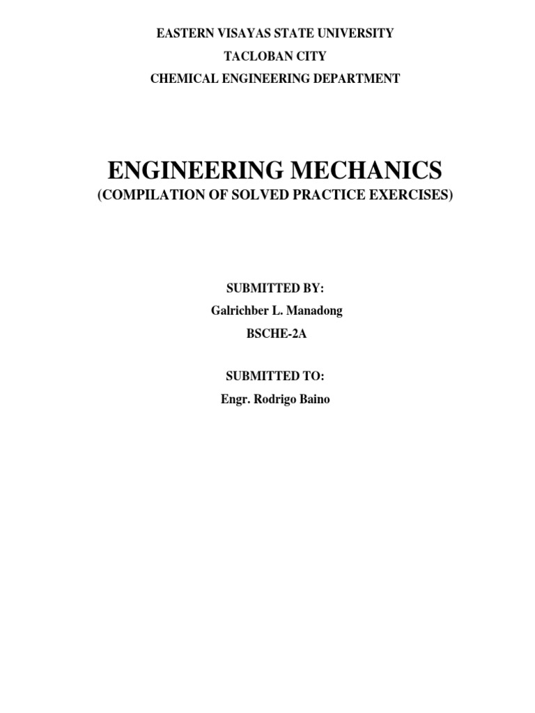 Manadong Bsche2a Compilation (Eng - Mech.) | PDF | Euclidean Vector | Force