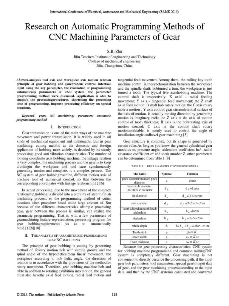 Research On Automatic Programming Methods of CNC Machining Parameters ...