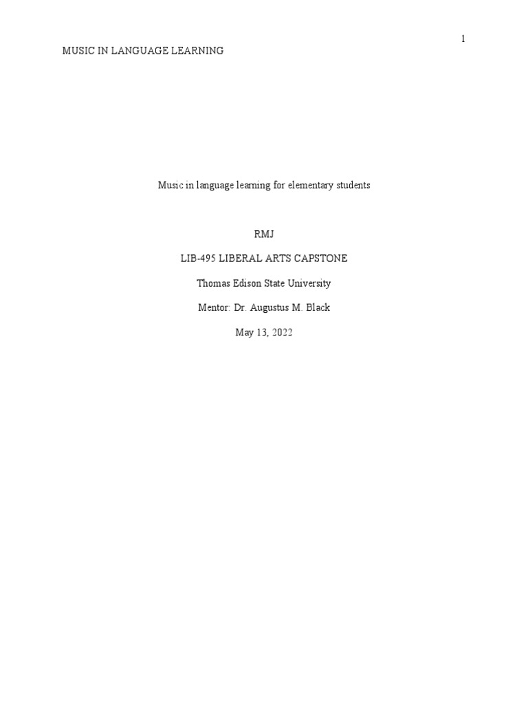 LIB 495 Written Assignement 3 RMJ | PDF | Language Acquisition | Second Language Acquisition