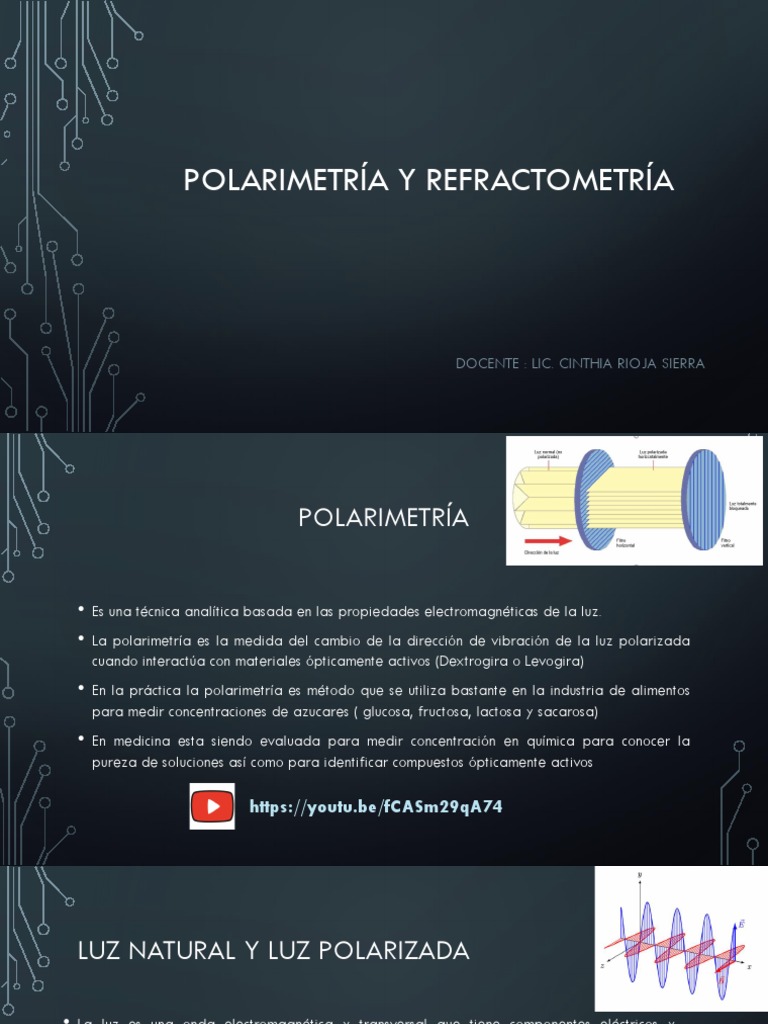 Polarimetria y Refractometría | PDF | Polarización (ondas) | Ligero