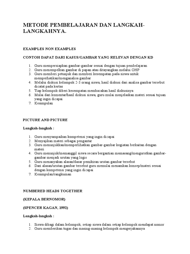 Metode Pembelajaran Efektif untuk Siswa | PDF
