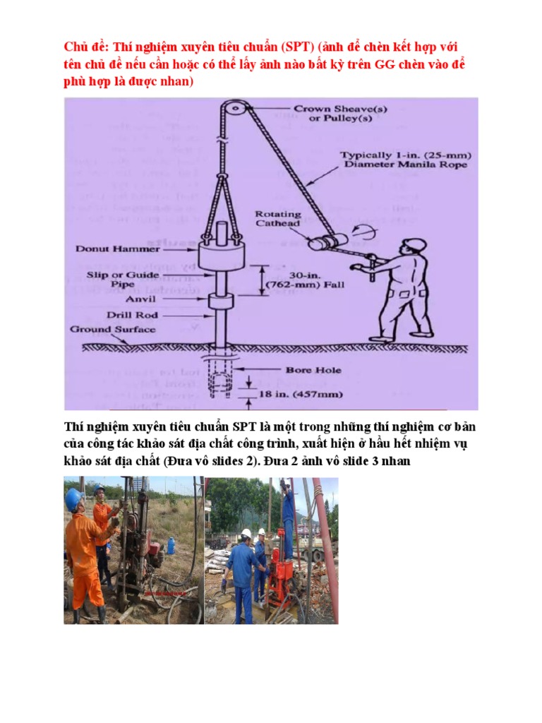 Thí nghiệm xuyên tiêu chuẩn SPT PDF | PDF
