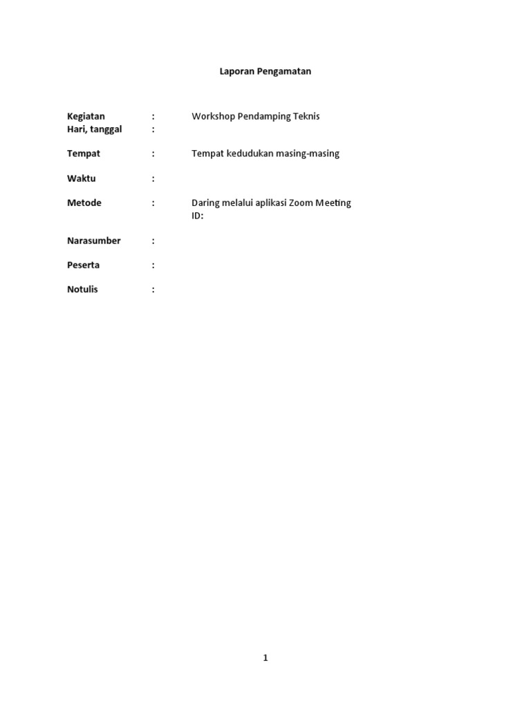 Format Notulen Pengamatan | PDF