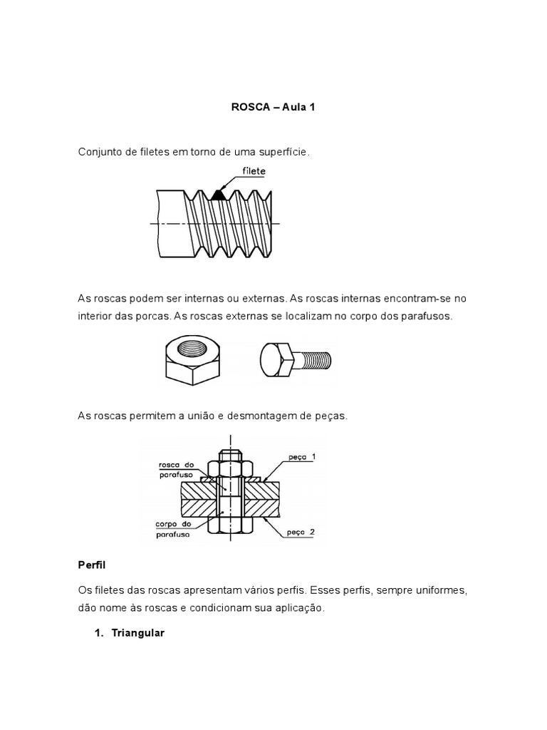 Roscas | PDF | Parafuso | Ferramentas de corte
