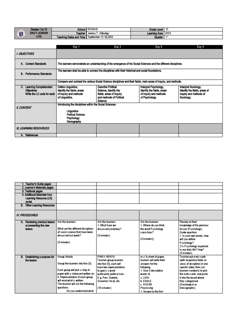 Diss DLL 4 | PDF | Social Sciences | Learning Diss DLL 4 | PDF | Social Sciences | Learning
