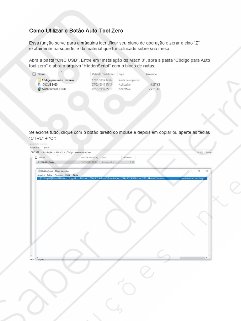 Como Utilizar o Botão Auto Tool Zero | PDF