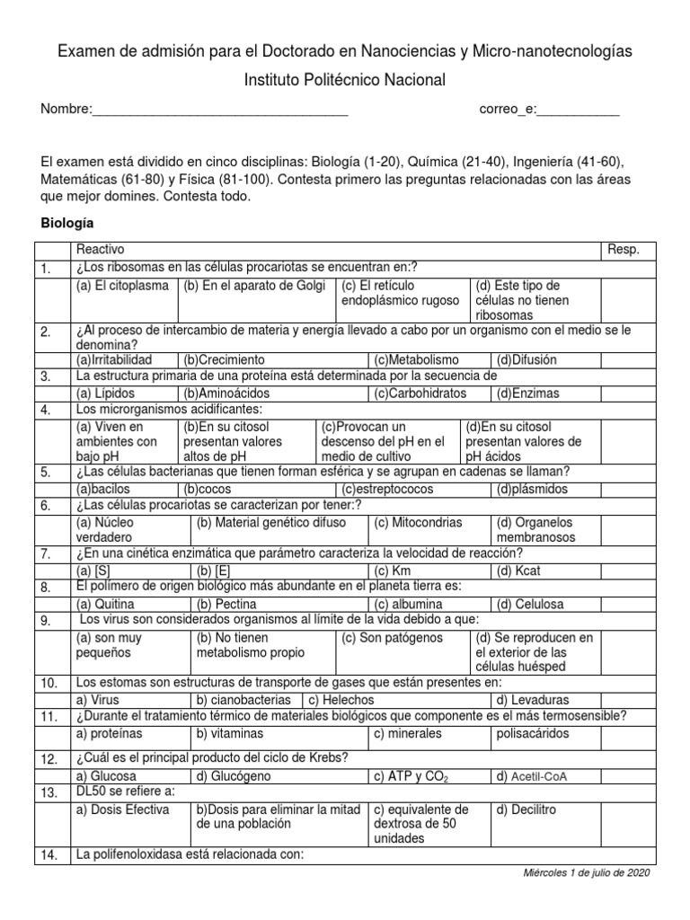 Examen de Conocimientos | PDF | Física Aplicada e Interdisciplinaria | Ciencias fisicas