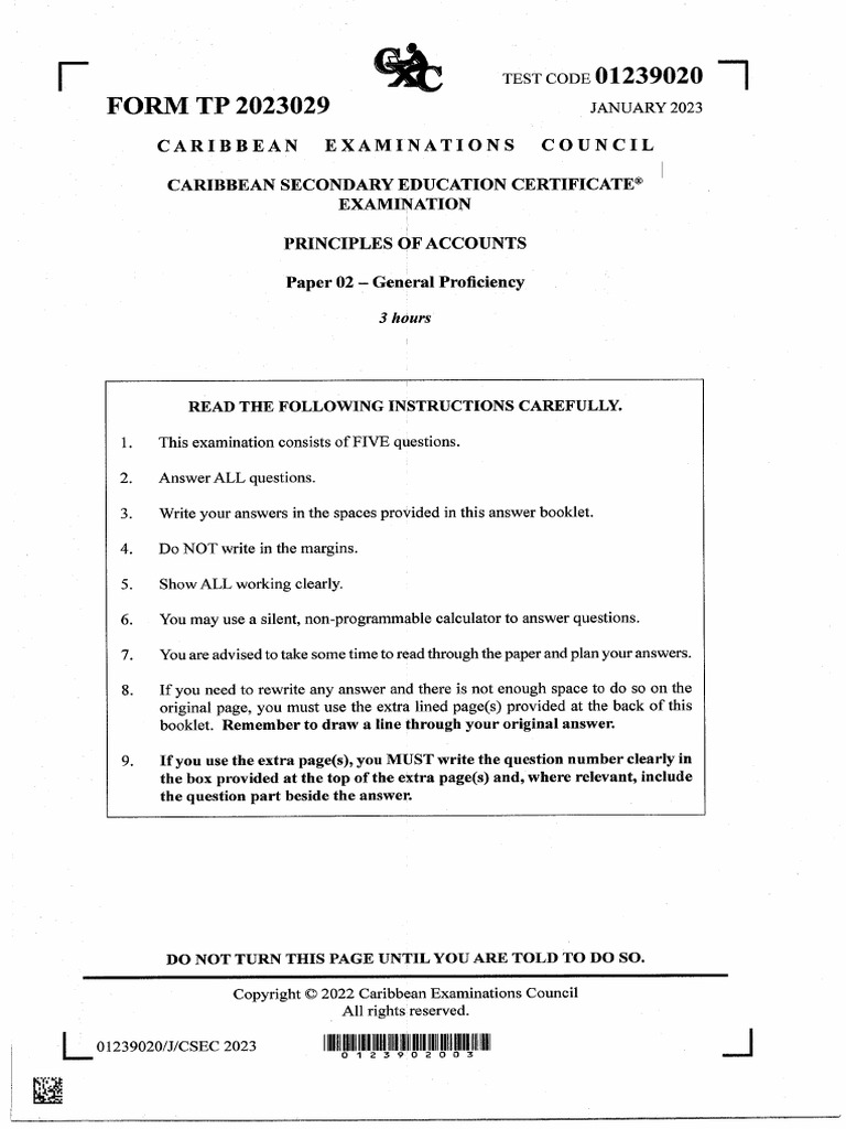 2023 Jan CSEC POA P2 PDF | PDF