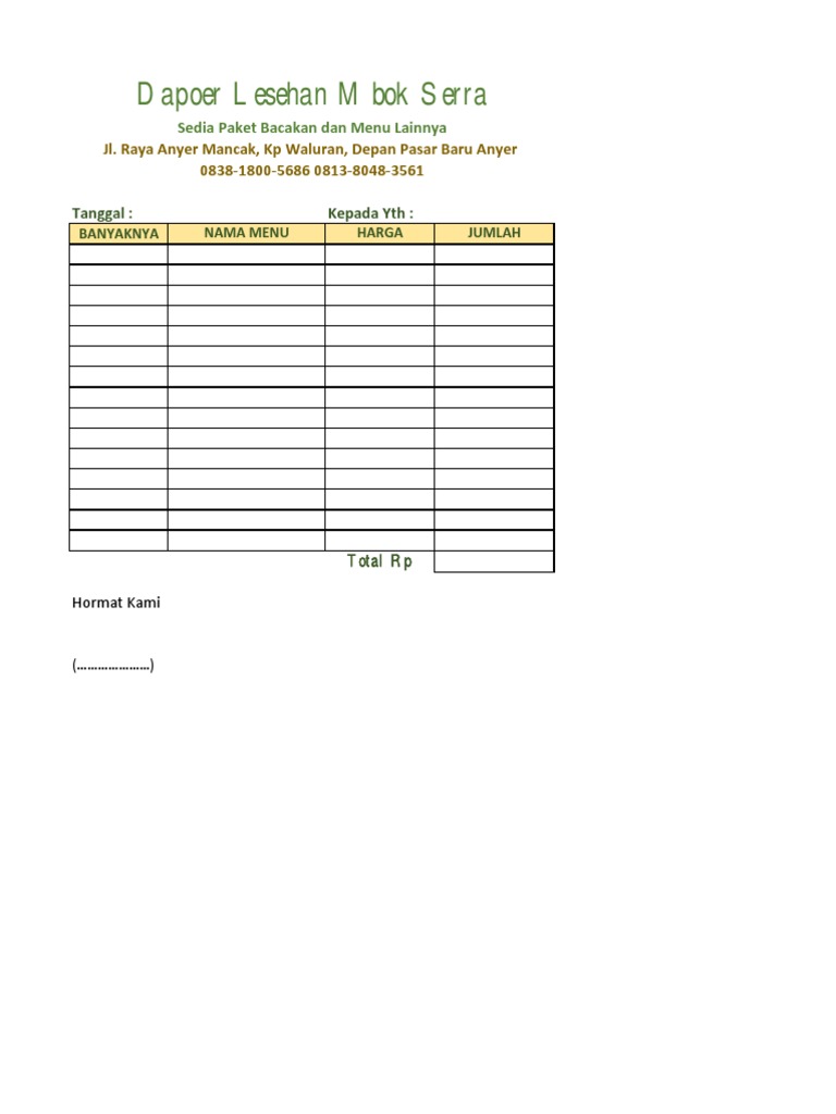 Nota Order PDF | PDF