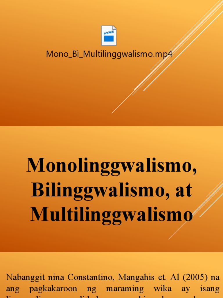 Monolinggwal, Bi, Multi | PDF