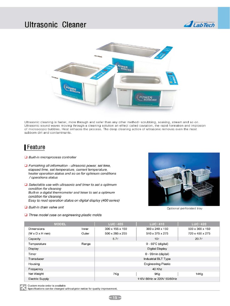 Daihan Labtech - Ultrasonic Bath | PDF