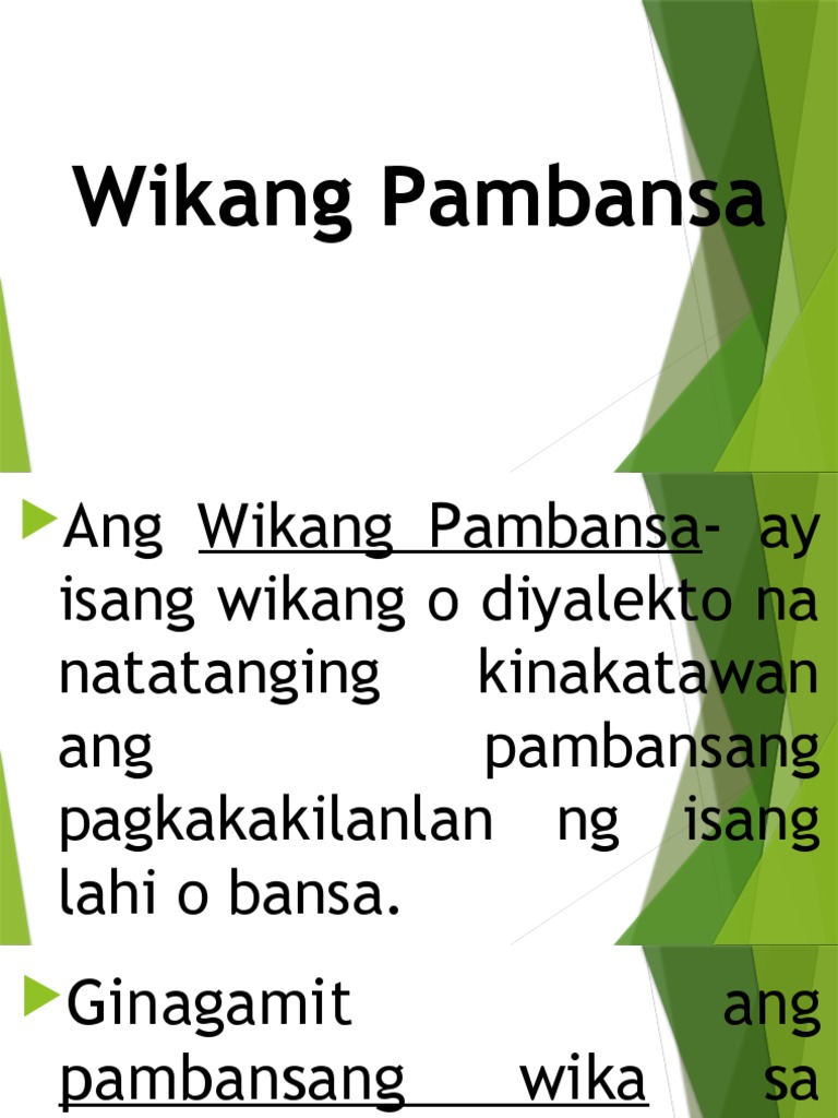 Wikang Pambansa | PDF