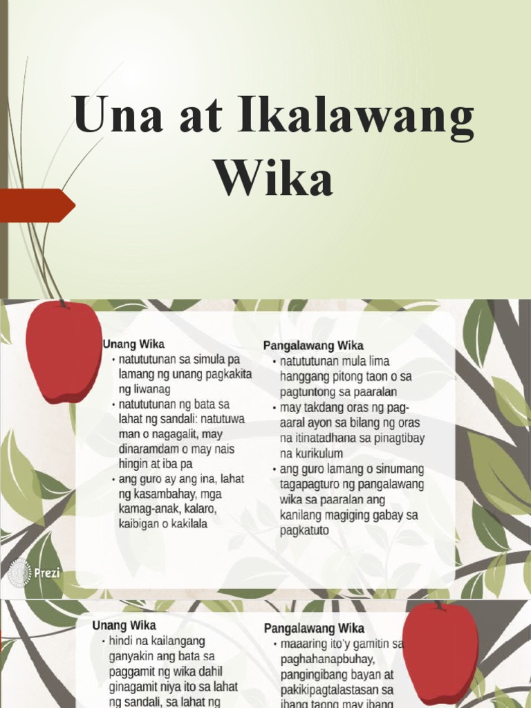 Una at Ikalawang Wika.pptx | PDF