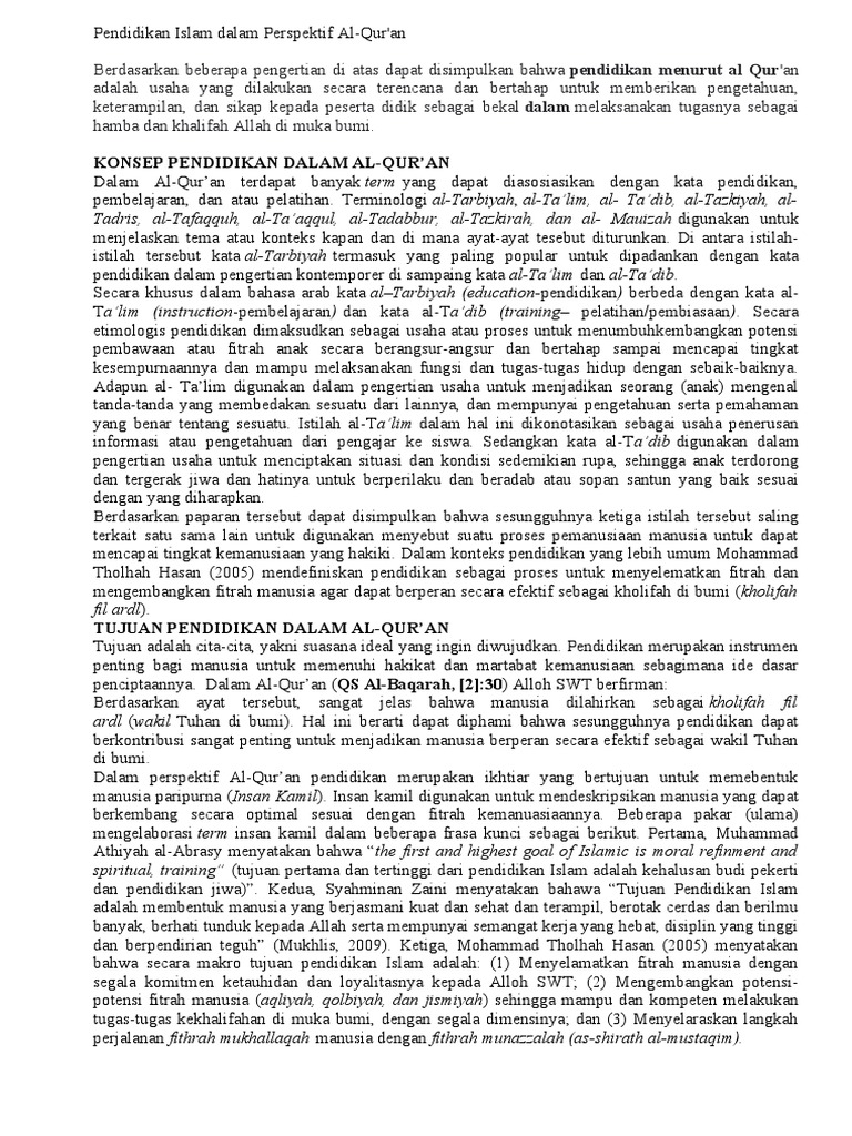 Pendidikan Islam Dalam Perspektif Alquran | PDF | Agama & Spiritualitas