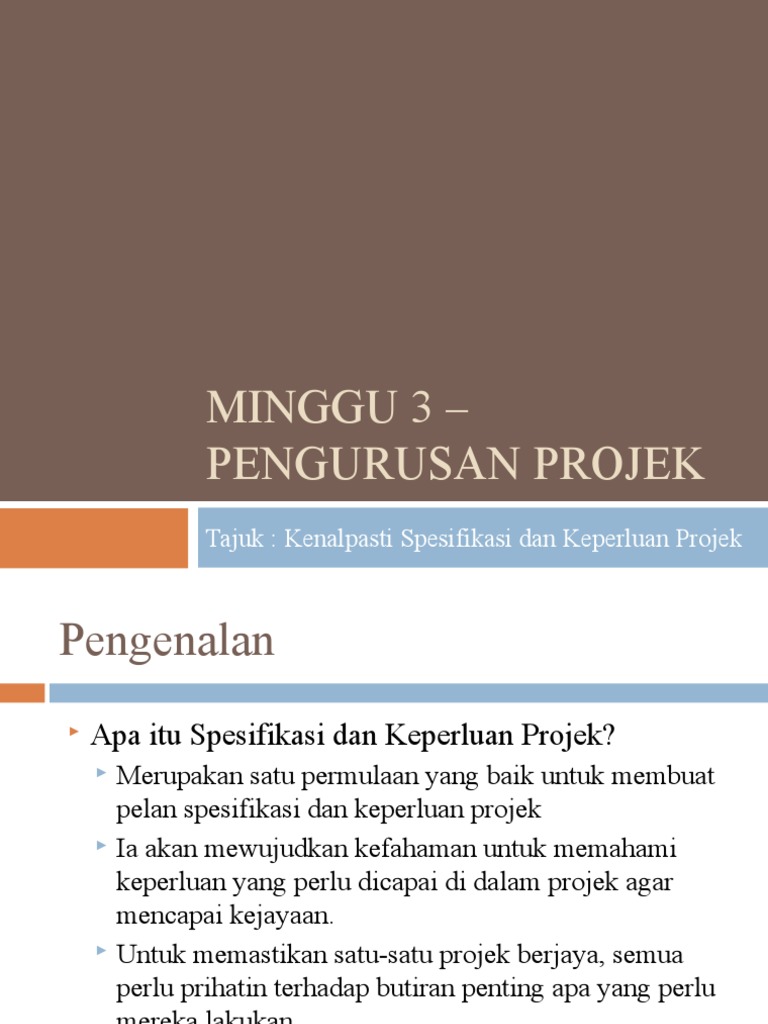 Minggu 3-spesifikasi projek | PDF